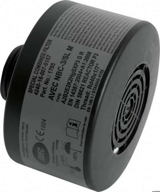 AVEC-NBC-3/SL M - CBRN gassmaskefilter - 20 års holdbarhet | Safety ...